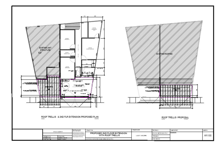 Roof Trellis & 2Nd FLR Extension Proposed Plan Roof Trellis Proposal ...