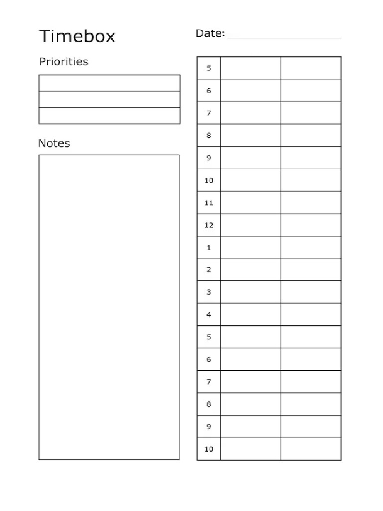 Timebox Template | PDF