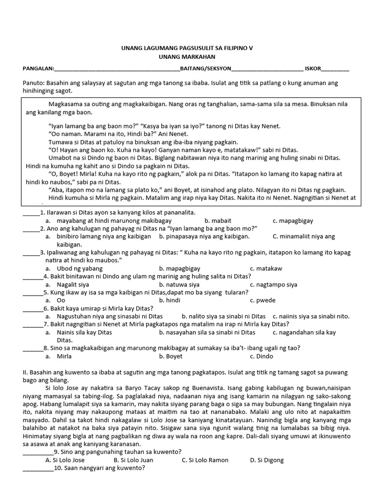 2nd Grading | PDF