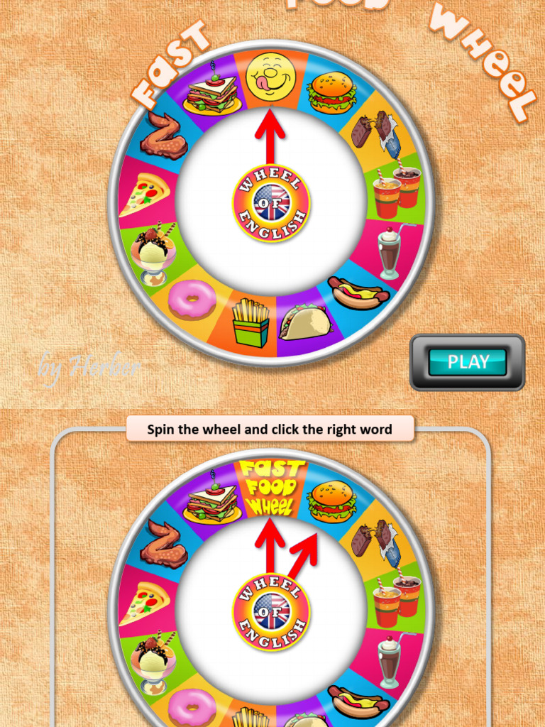 Fast Food Wheel Fun Activities Games Games - 63297 | PDF | Hamburgers ...