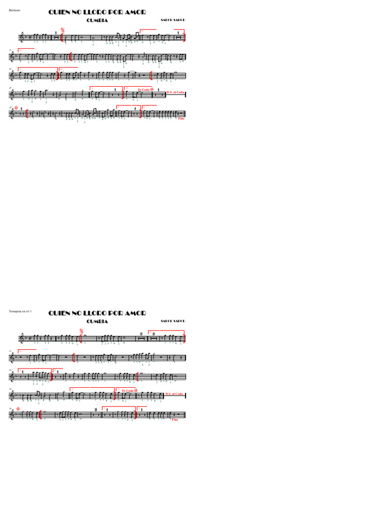 Quien No Lloro Por Amor (Cumbia) | PDF