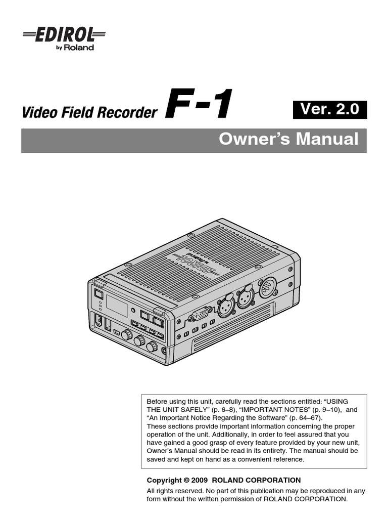 Edirol F1 Eng | PDF | Usb | Computer Data Storage