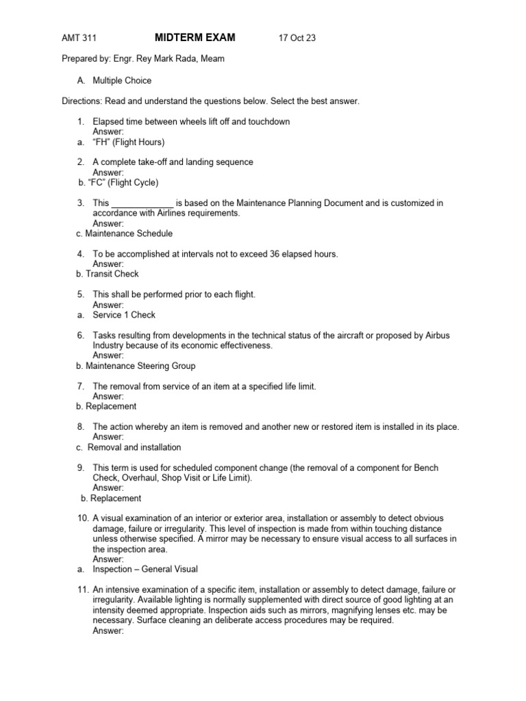 Amt 311 Mid Term Exam 17 Oct 23 | PDF | Nondestructive Testing ...