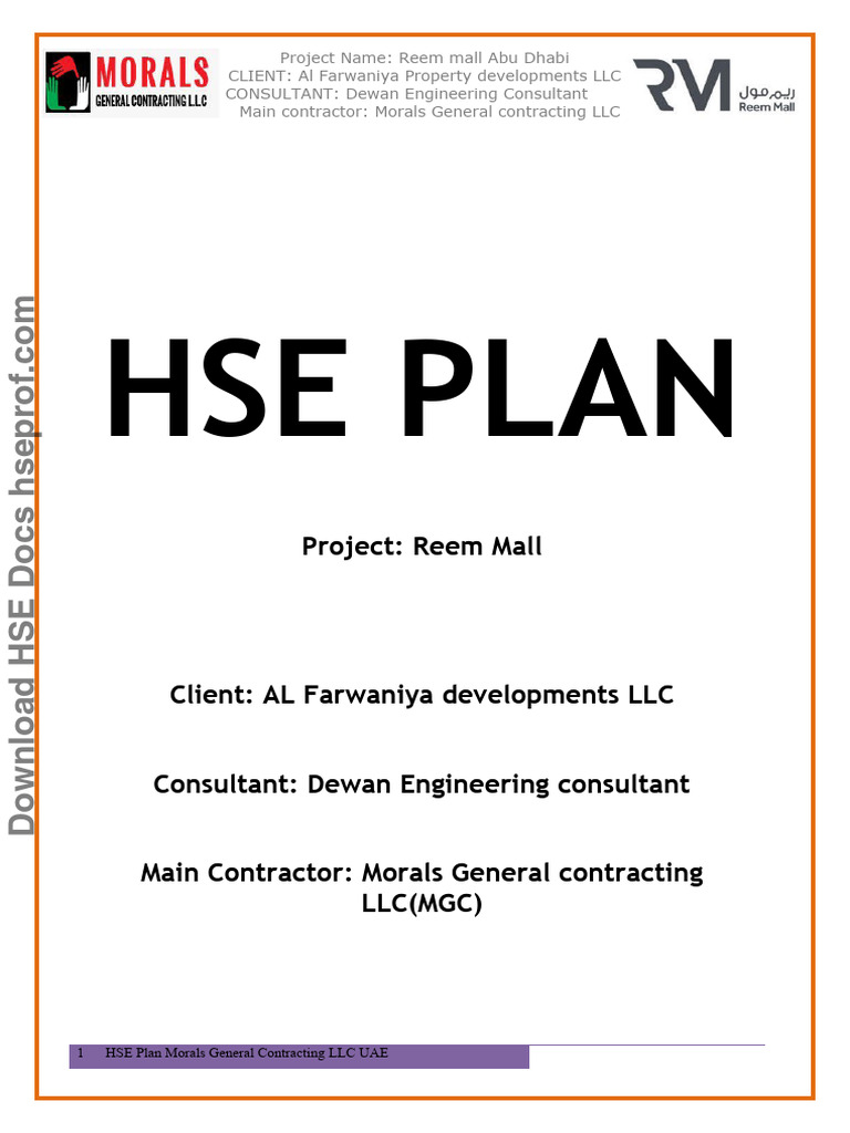 HSE Plan for Reem Mall Project | PDF | Personal Protective Equipment ...