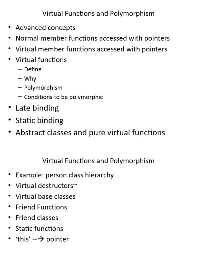 Chapter4 - Virtual Functions and Polymorphism | PDF | Class (Computer Programming) | Method ...