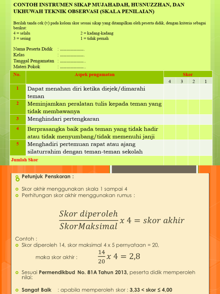 Instrumen Evaluasi Sikap | PDF | Karier & Perkembangan