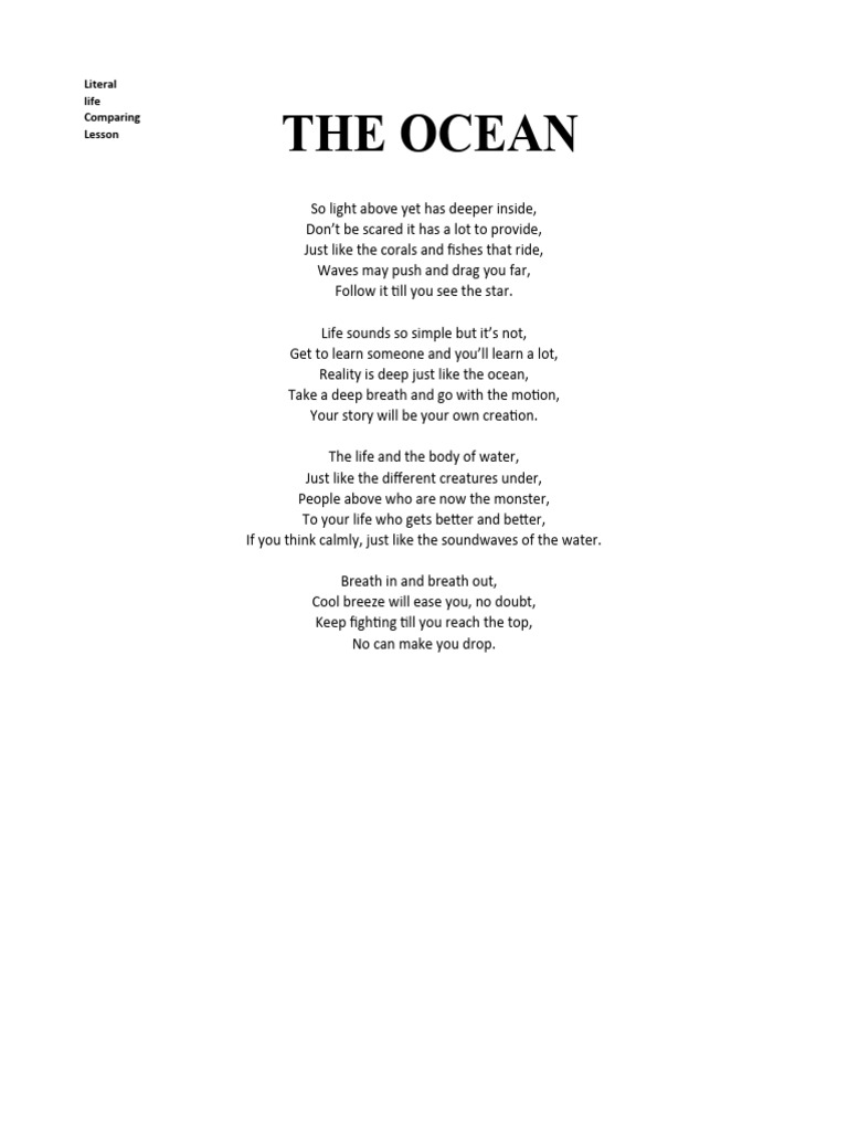 The Ocean Poem | PDF | Philosophy | Religion & Spirituality