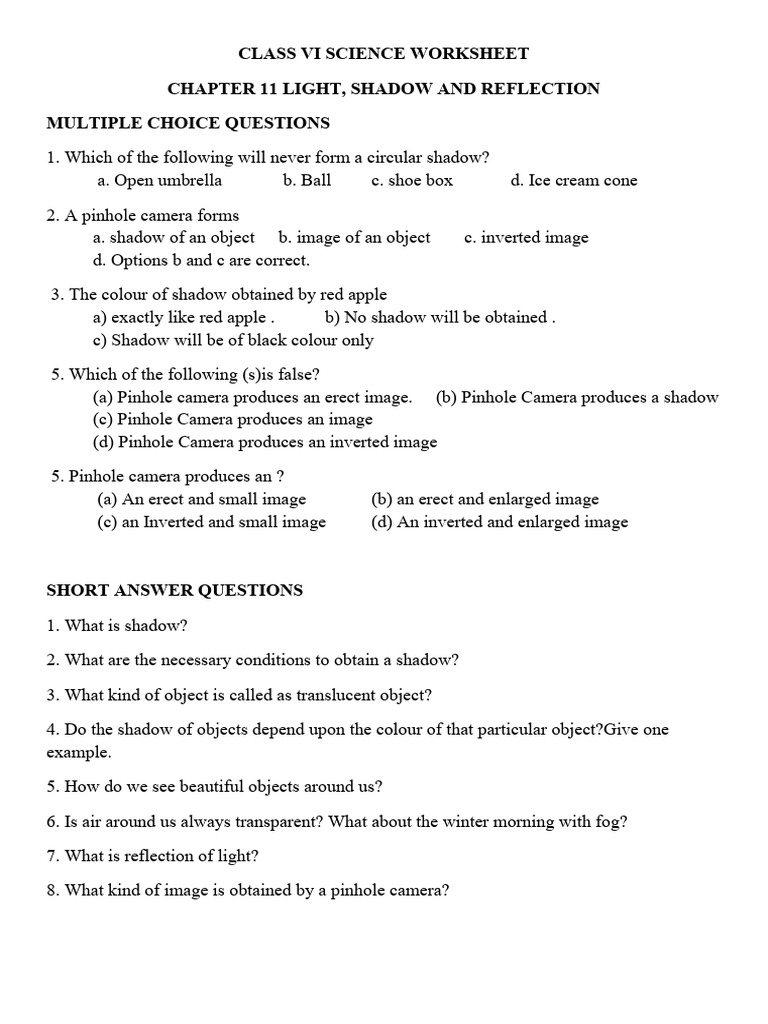 Class Vi Science Worksheet CH 11 & 12 | PDF | Electricity ...