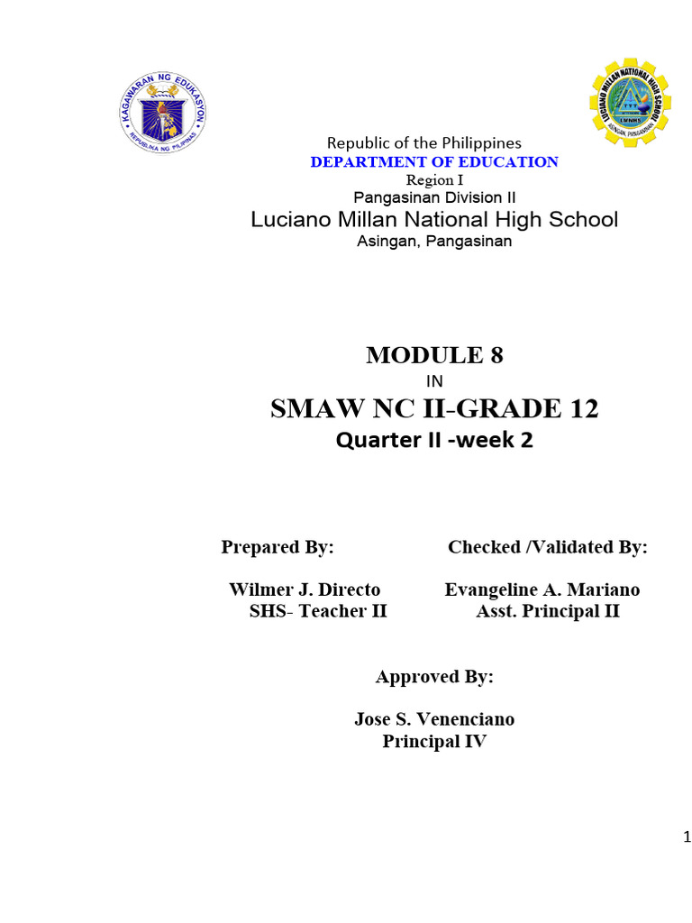 SMAW NC II Module: Preparing Weld Materials | PDF | Manufactured Goods ...