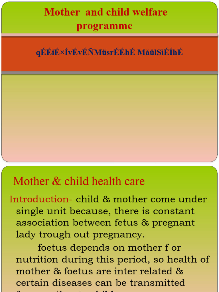Mother and Child Health Care Overview | PDF