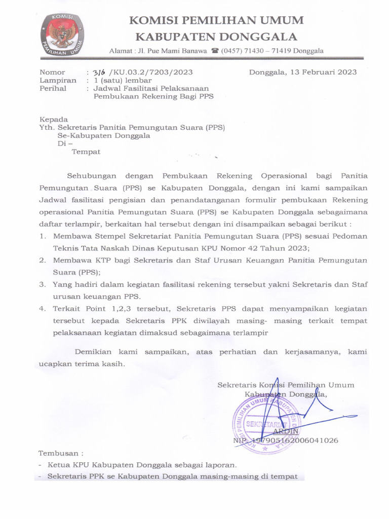 Jadwal Pembukaan Rekening Bagi PPS | PDF