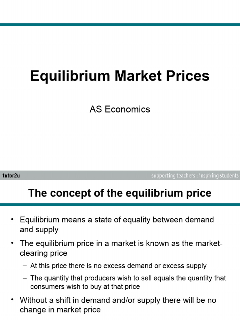 Equilibrium Market Prices | PDF