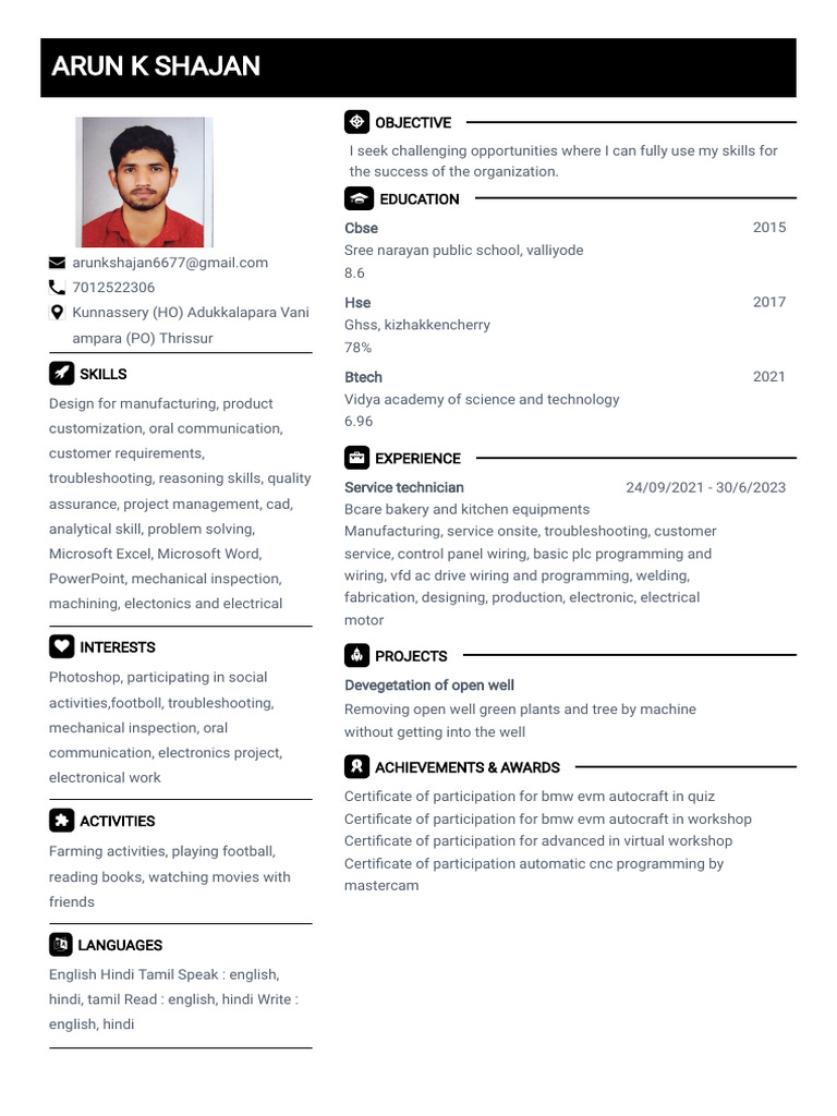 Arun's Resume | PDF