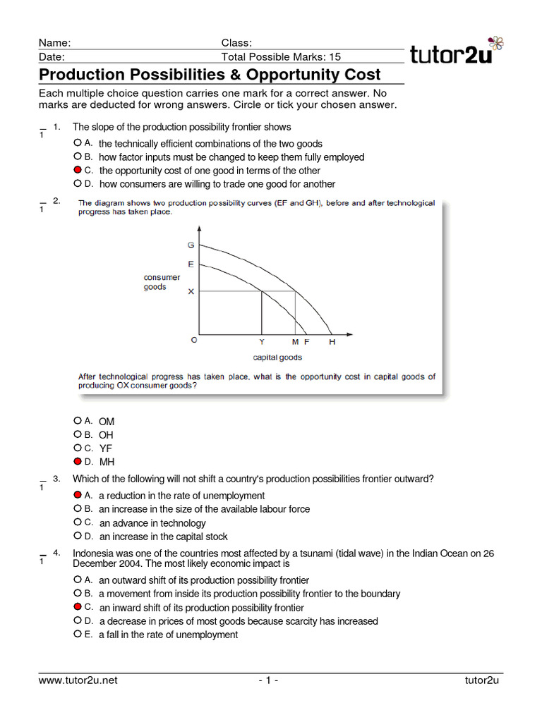 Production Possibilities A | PDF