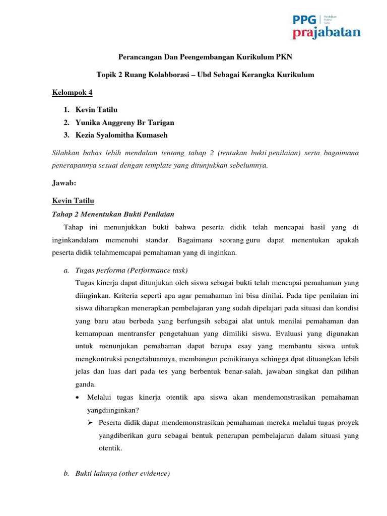 Topik 2 Ruang Kolaborasi Kelompok 4 Pengembangan Kurikulum | PDF
