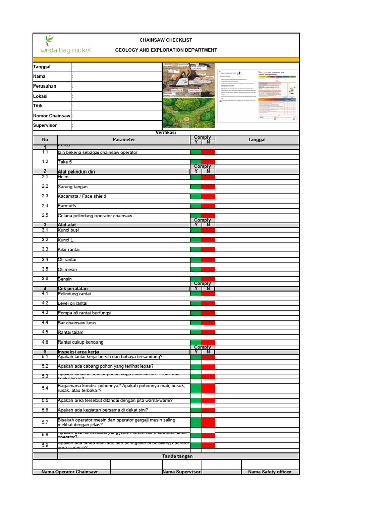 Checklist Keamanan Chainsaw | PDF
