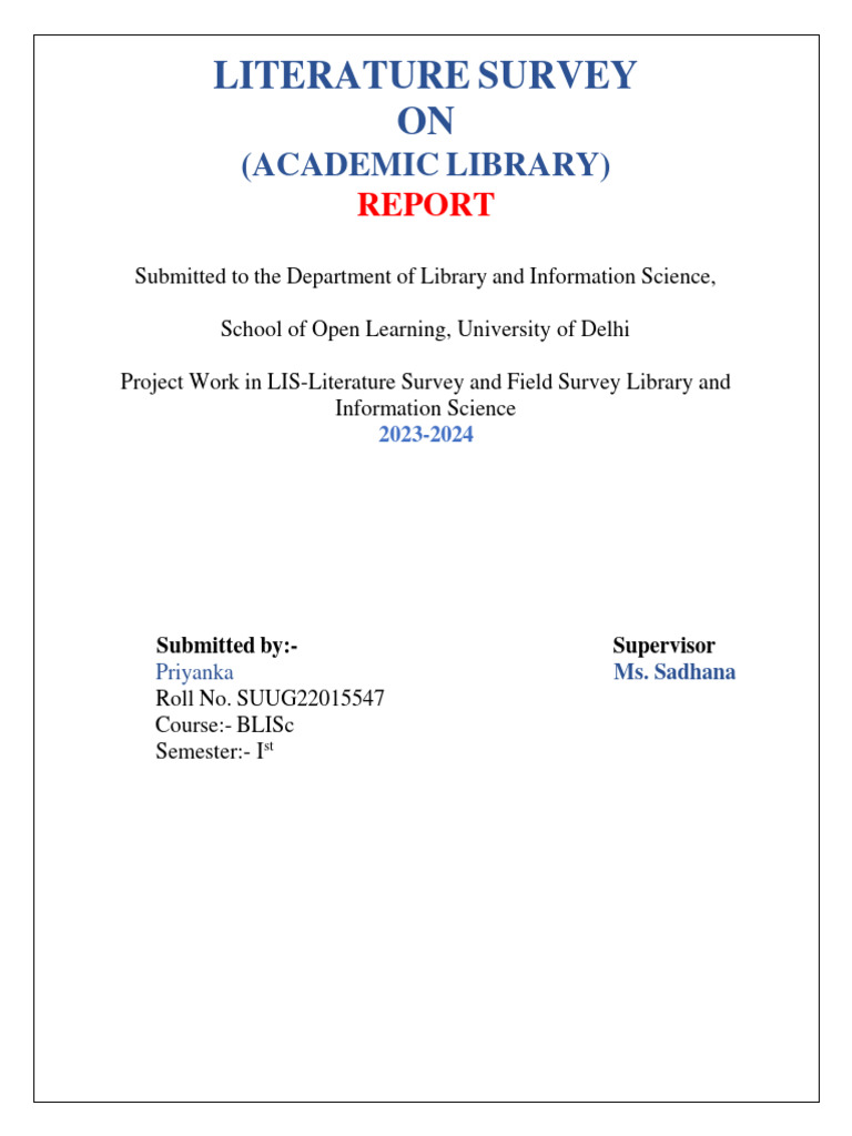 Priyanka's BLISc Project FINAL | PDF