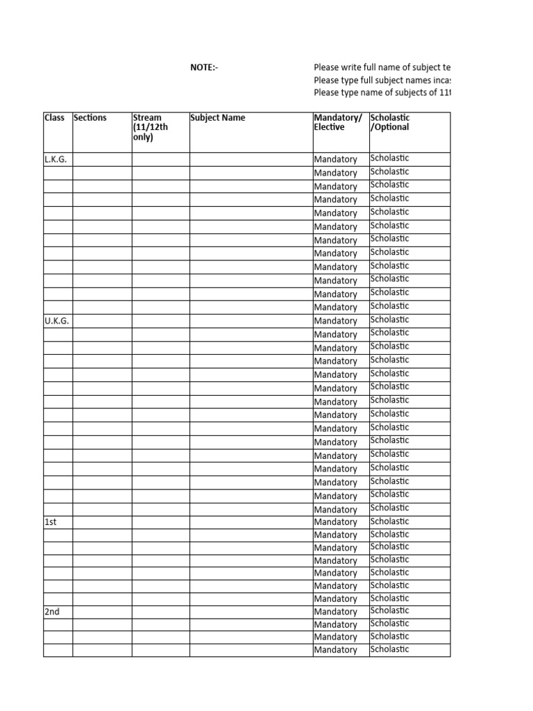 Teacher Subject Mapping Template | PDF | Computing