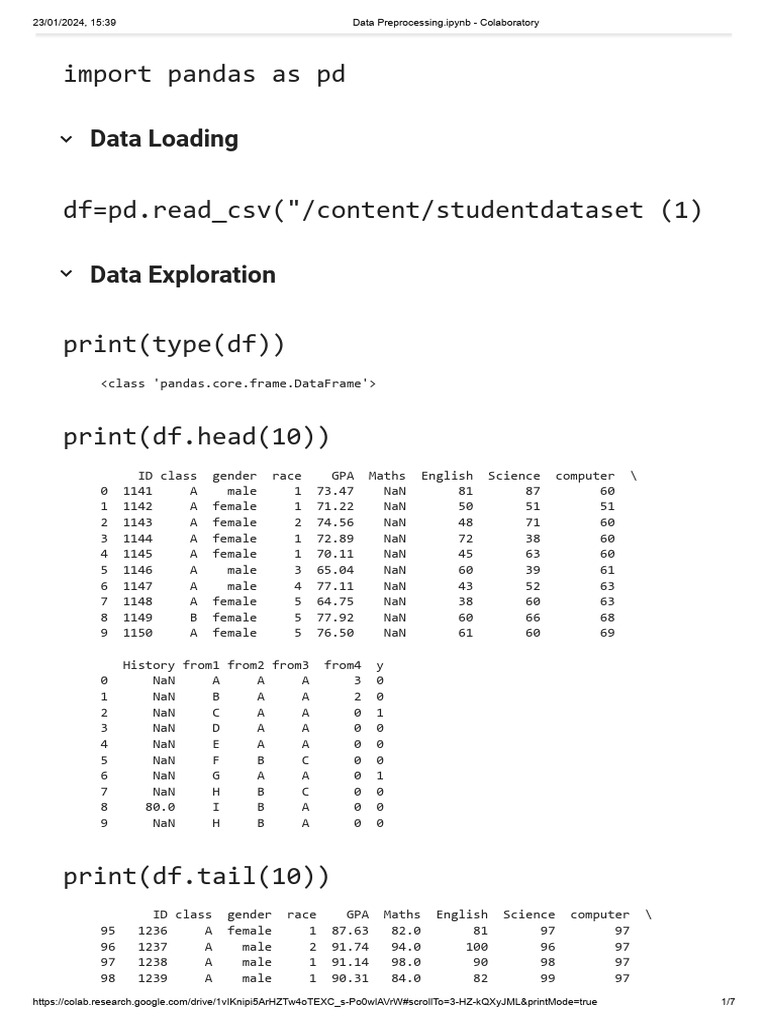 Data Preprocessing - Ipynb - Colaboratory | PDF | Integer (Computer Science) | Software Engineering