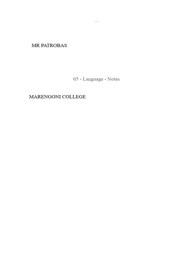 05 Language Notes | PDF | Speech | Language Development