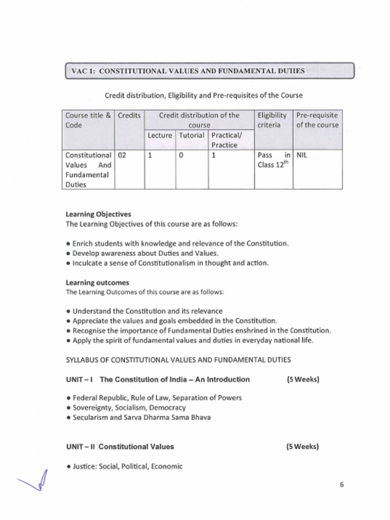 Constitutional Values and Fundamental Duties | PDF