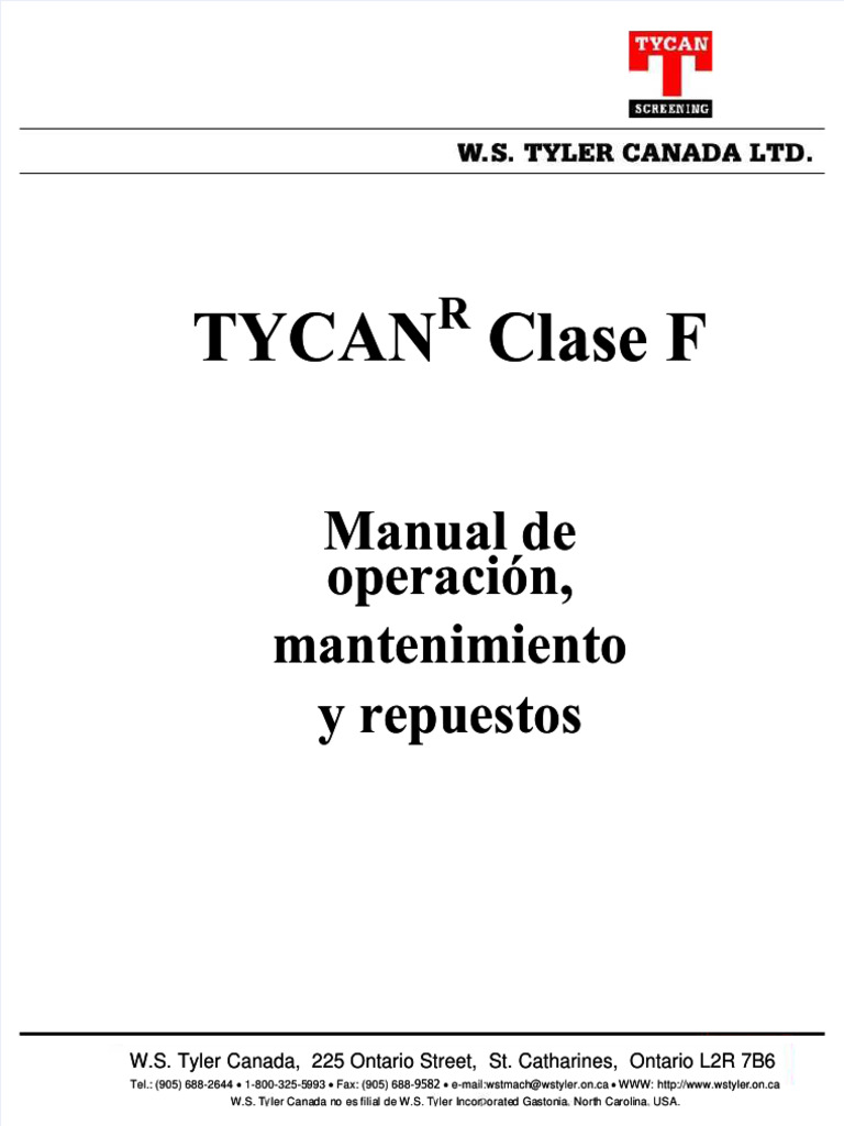 Wiac - Info PDF Harnero Modelo Tyler Canadaacute PR | PDF | Rodamiento ...