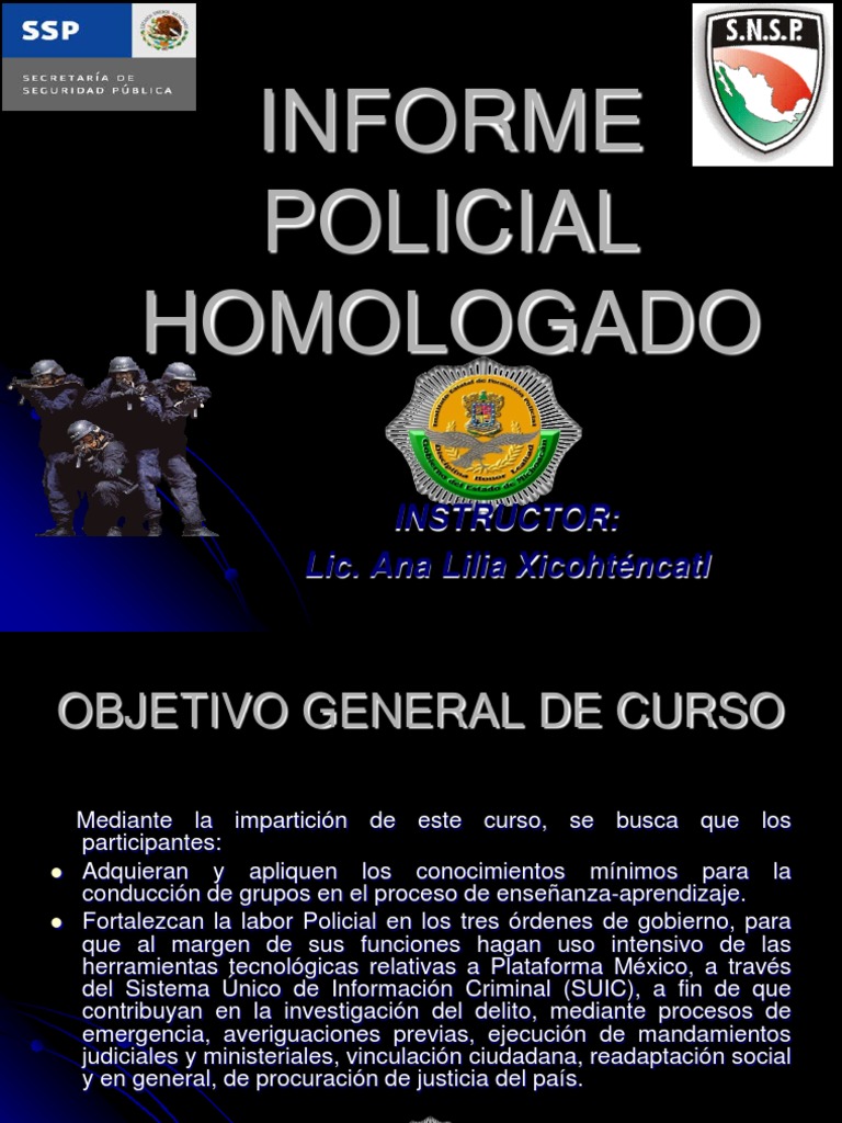 Fundamentos y procesos del informe policial homologado | PDF | Policía ...