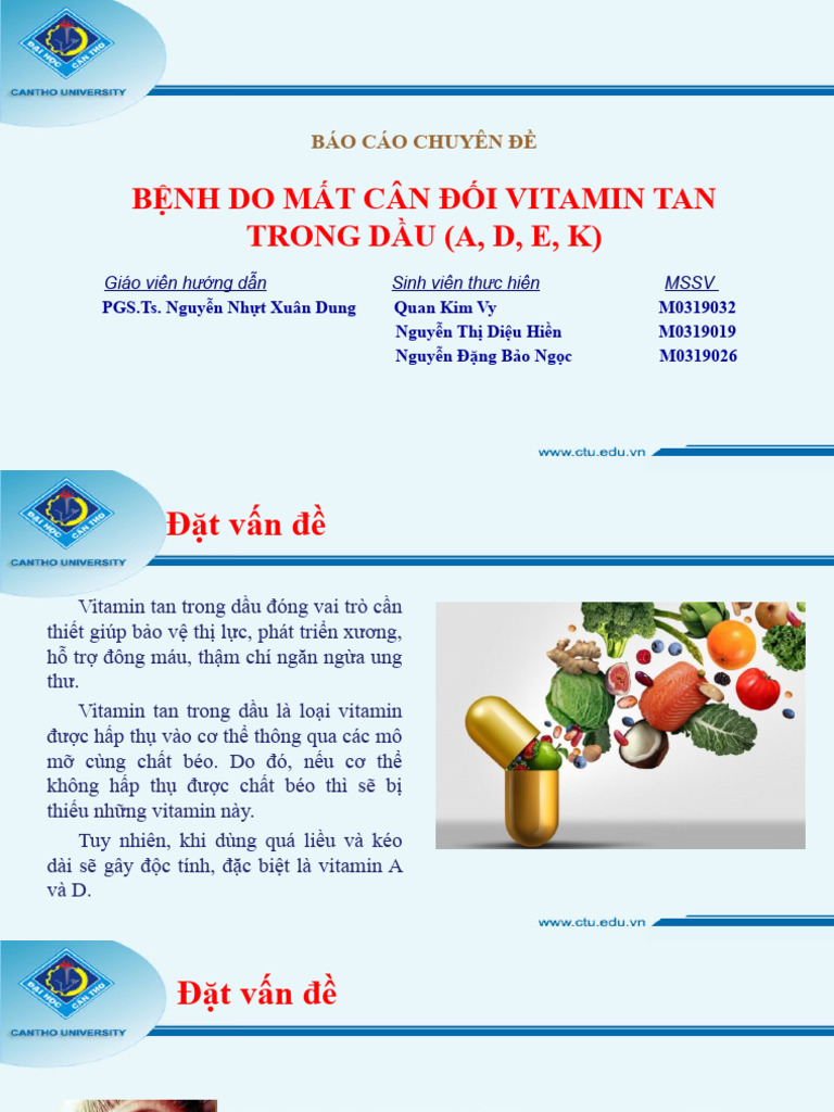Nhóm 03 - BDD do Mất Cân Đối Vitamin Tan Trong Dầu | PDF
