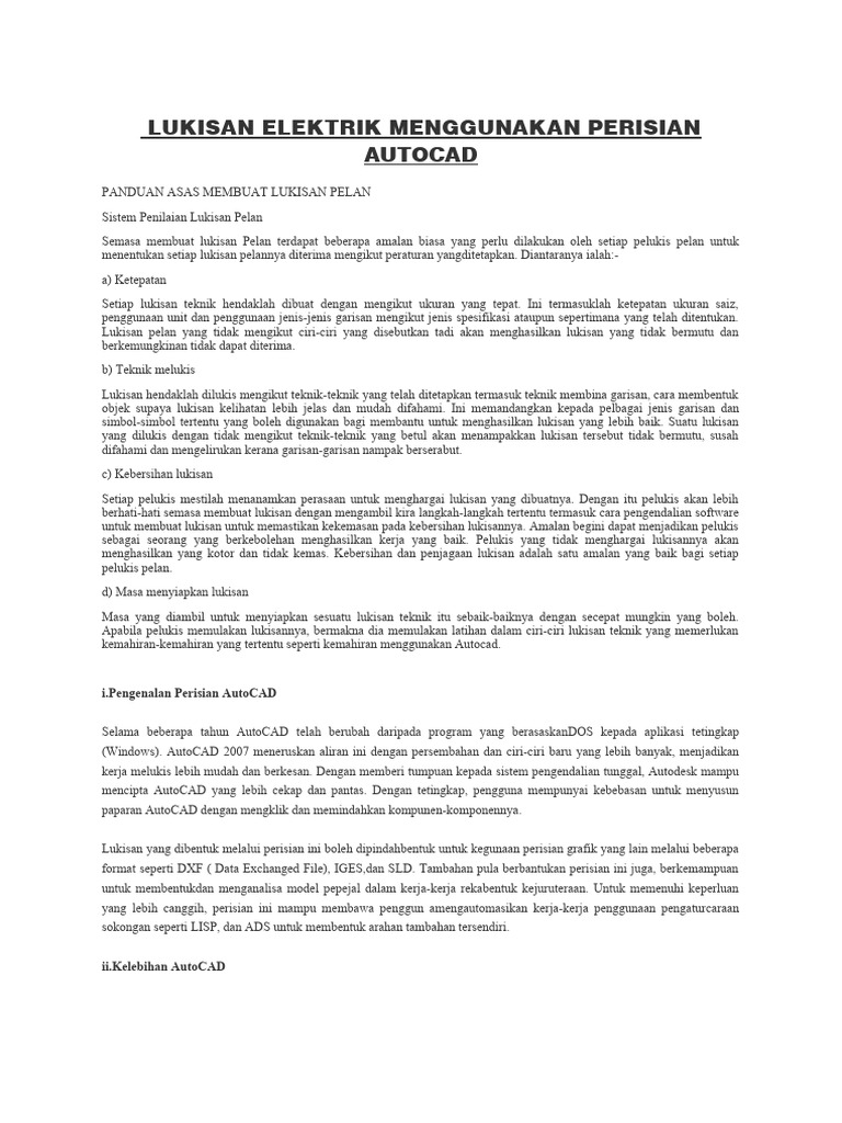 Panduan Lukisan Elektrik AutoCAD | PDF