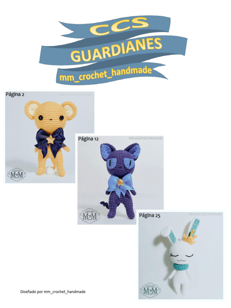 MM Handmade Crochet Spinel, Momo and Kero From Sakura Card Captor | PDF ...