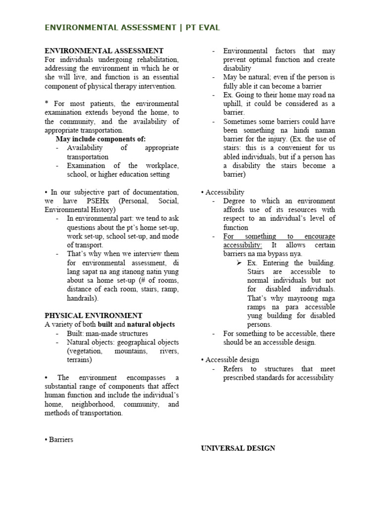Environmental Assessment | PDF | Accessibility | Stairs