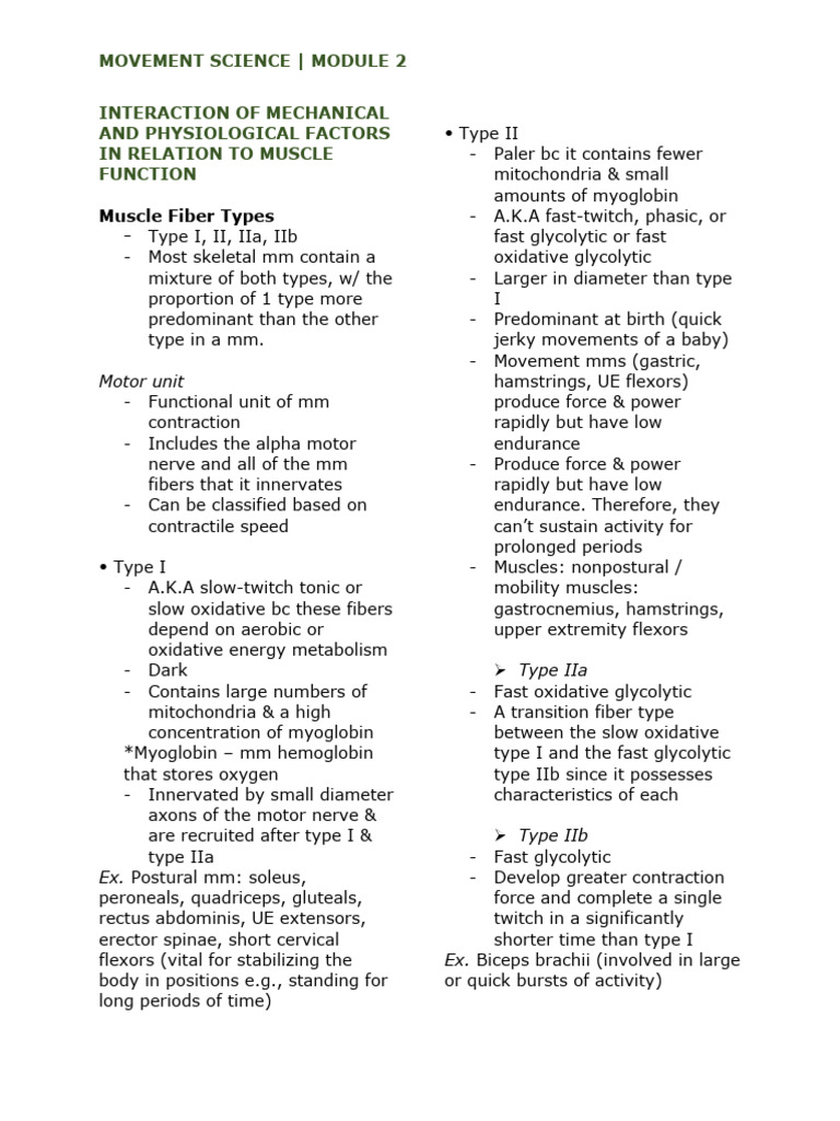 Interaction of Mechanical and Physiological Factors in Relation To ...
