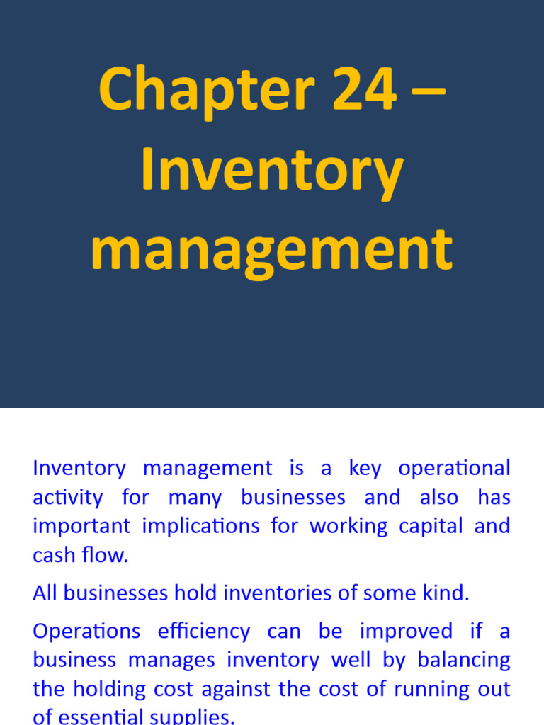 CH 24 - Inventory Management - Presentation | PDF | Inventory | Lean ...