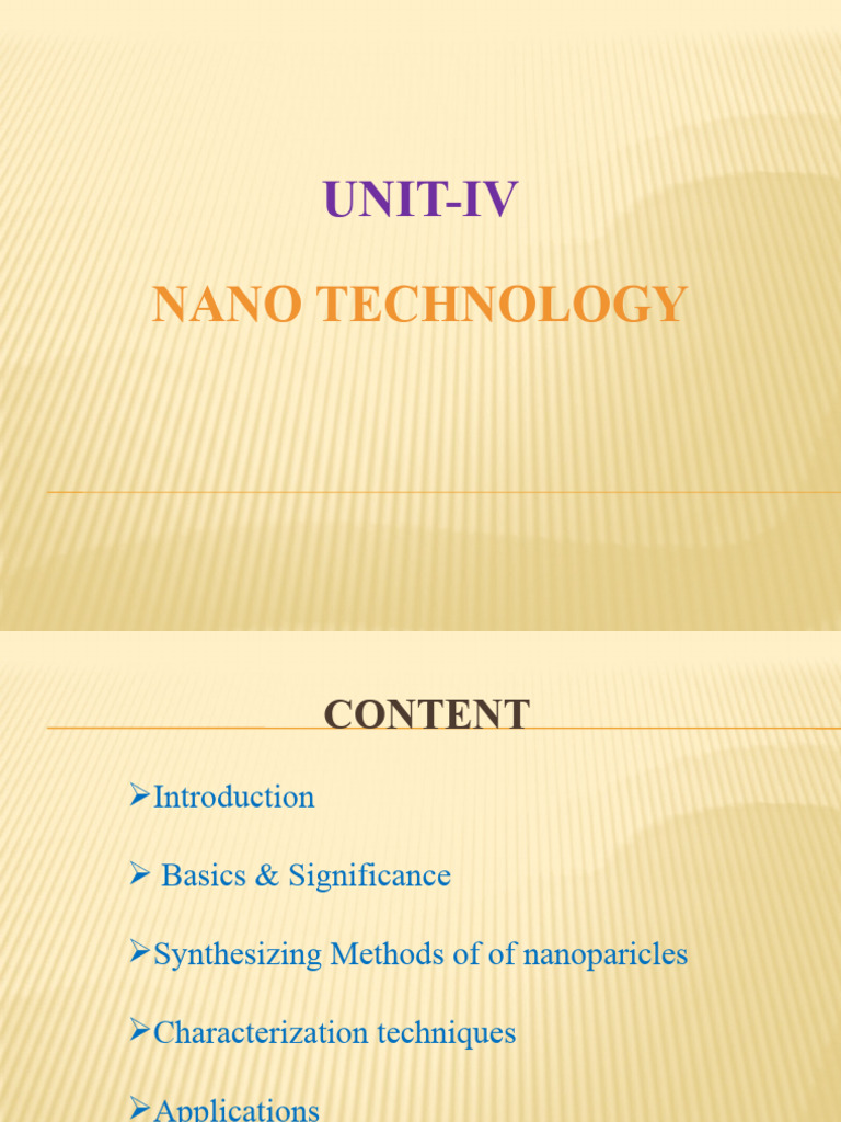 Nanotechnology PPT R22 | PDF | X Ray Crystallography | Electron
