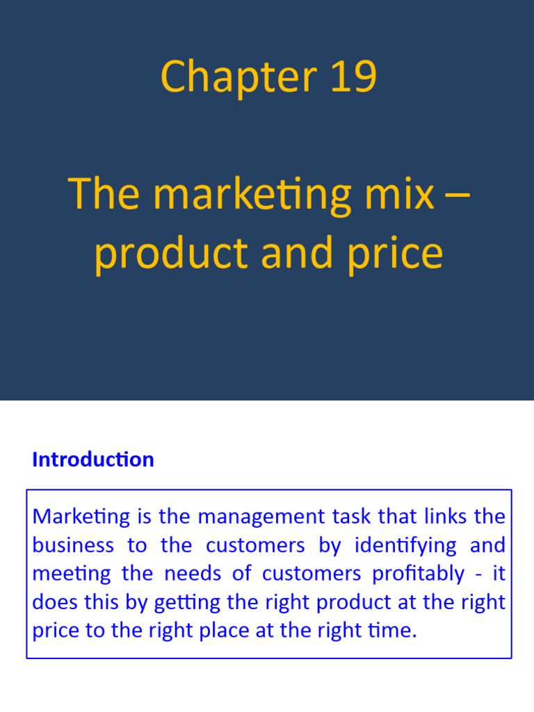 CH 19 - The Marketing Mix - Poduct and Price - Presentation | PDF ...