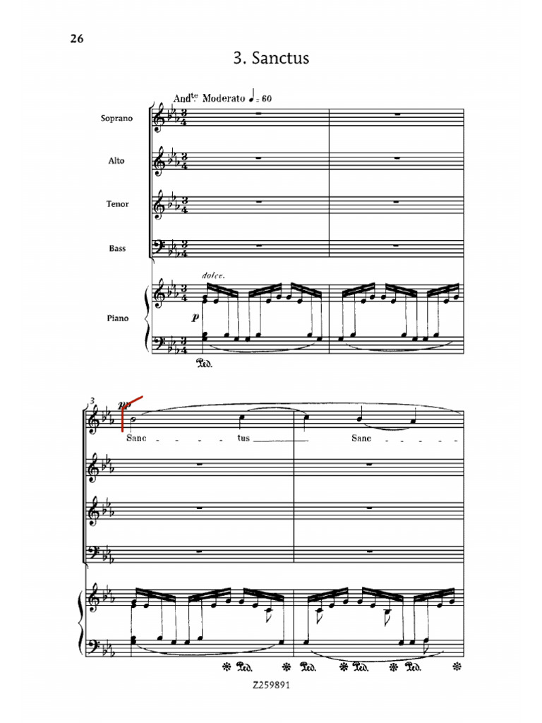 Sanctus, Faure Requiem | PDF