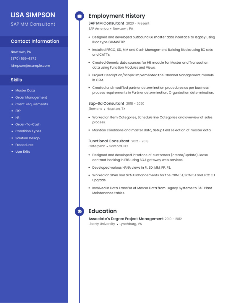 Sap MM Consultant Resume 1 | PDF
