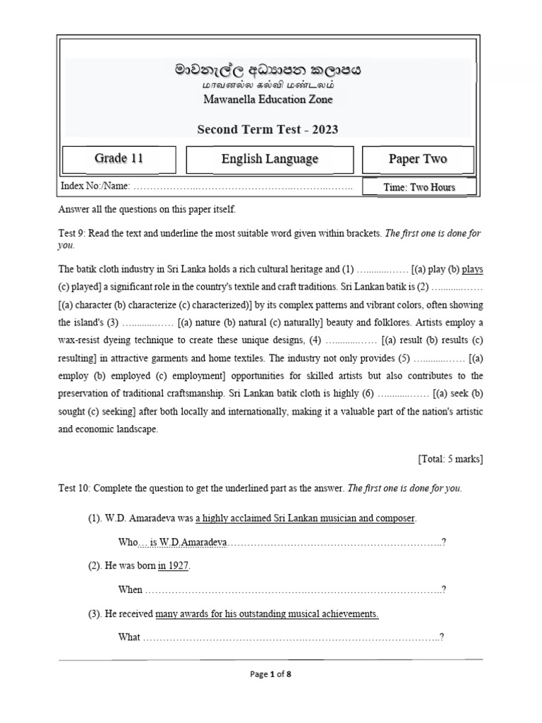 Grade 11 English Paper 2 Overview | PDF | Career & Growth | Language ...