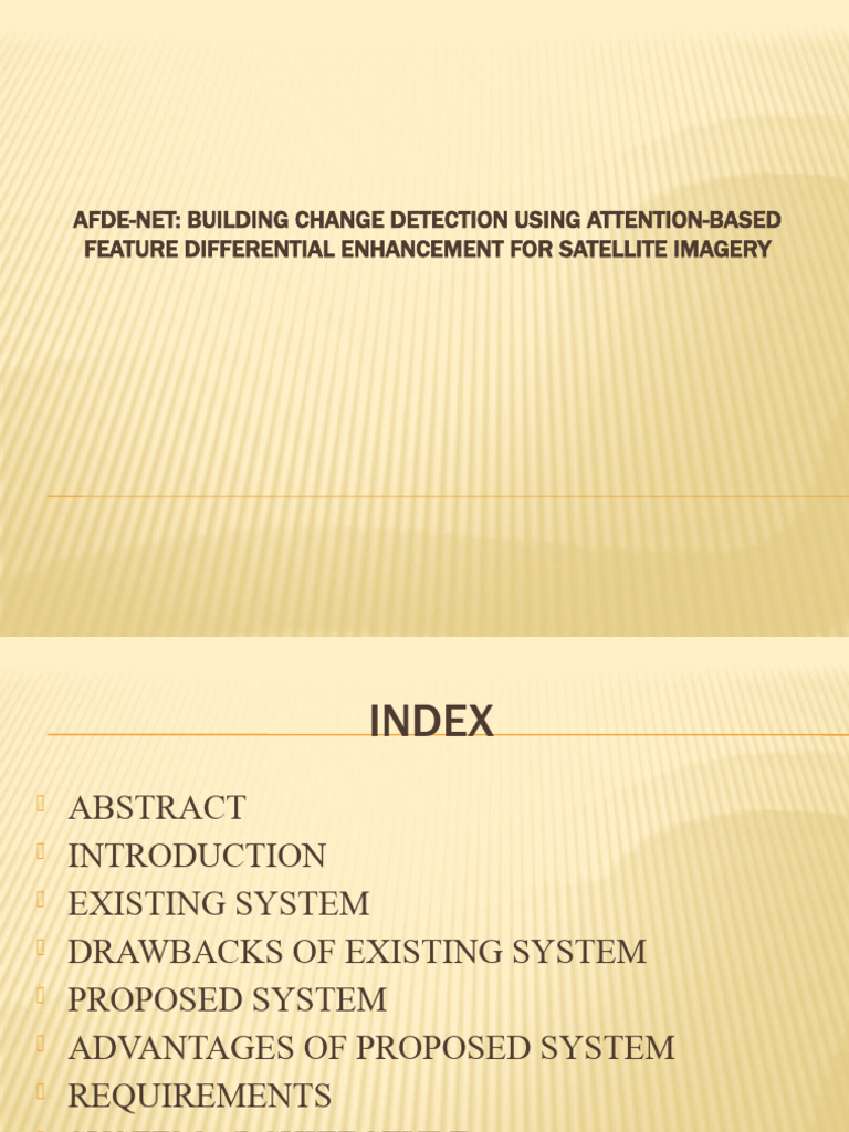 AFDE-Net Building Change Detection Using Attention-Based Feature Differential Enhancement For ...