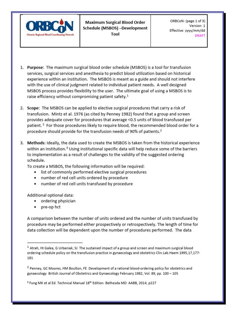 EN Maximum Surgical Blood Order Schedule Development ORBCONt | PDF ...