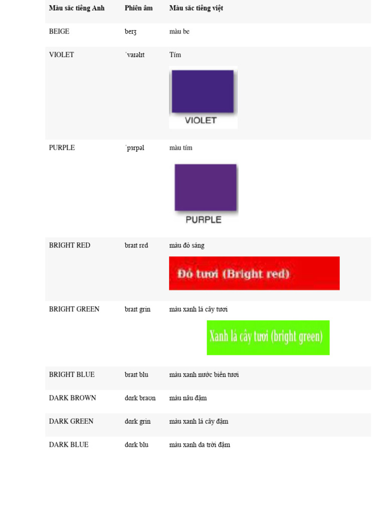 B NG Màu English | PDF