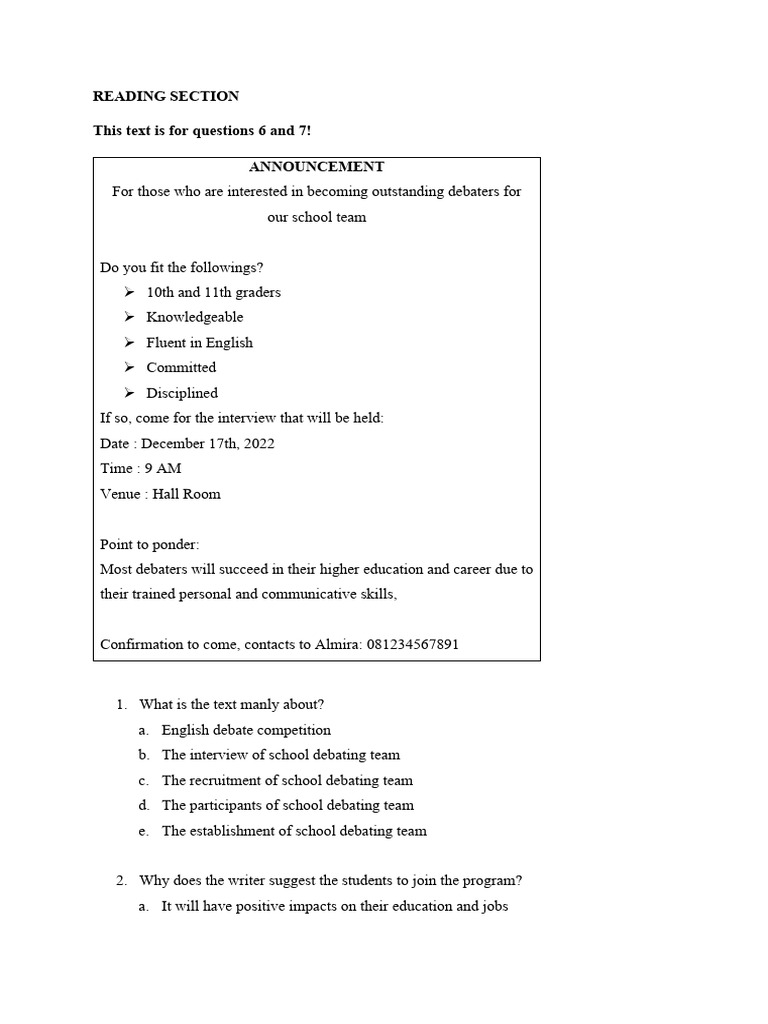 Soal Bing 1-15 | PDF | Recycling | Paper