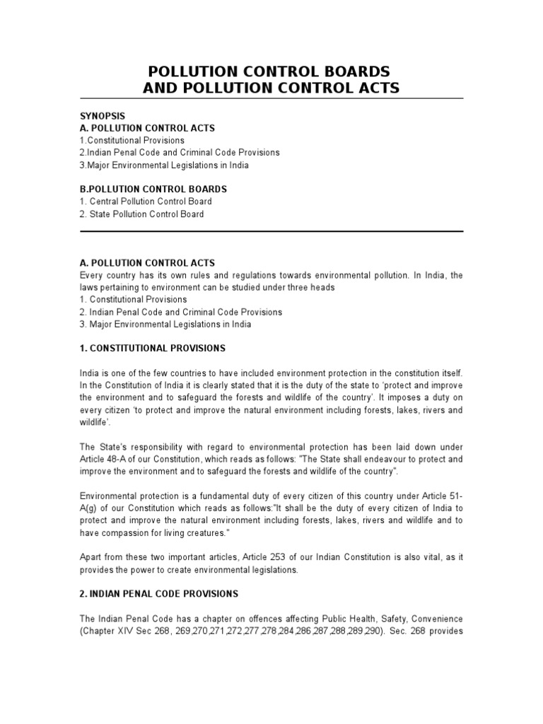 Pollution Control Boards | PDF | Pollution | Natural Environment