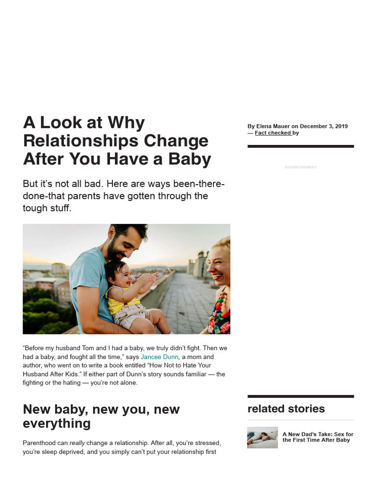 Navigating Relationship Changes Post-Baby | PDF | Parenting | Childbirth