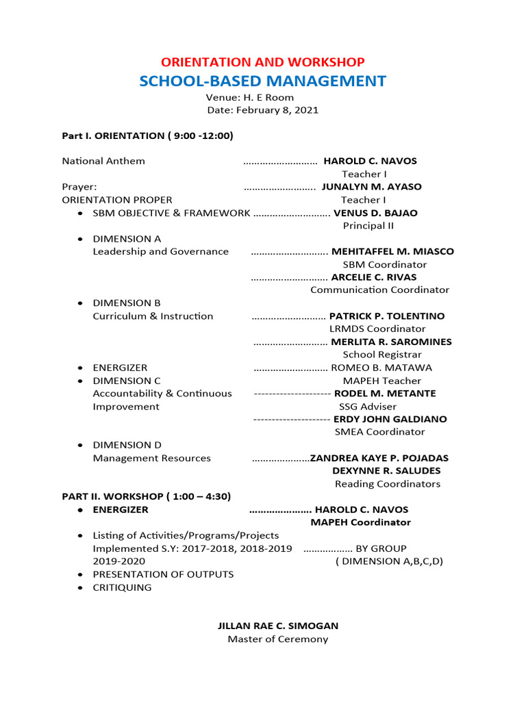 Program Orientation | PDF