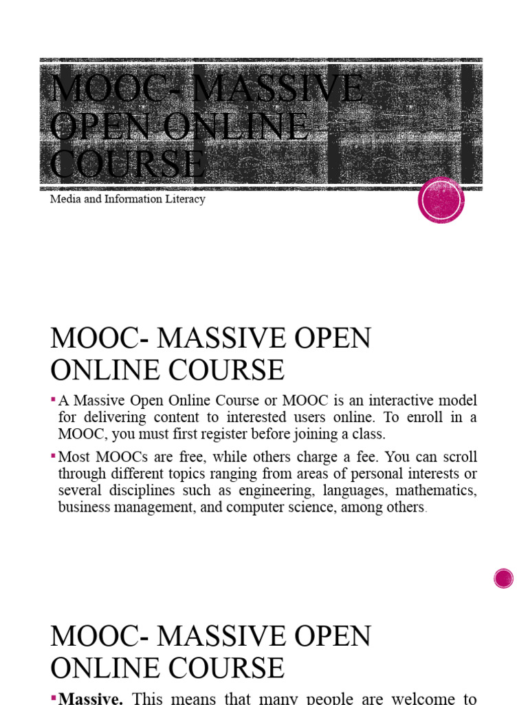 MOOC - Massive Open Online Course | PDF | Massive Open Online Course | Educational Technology