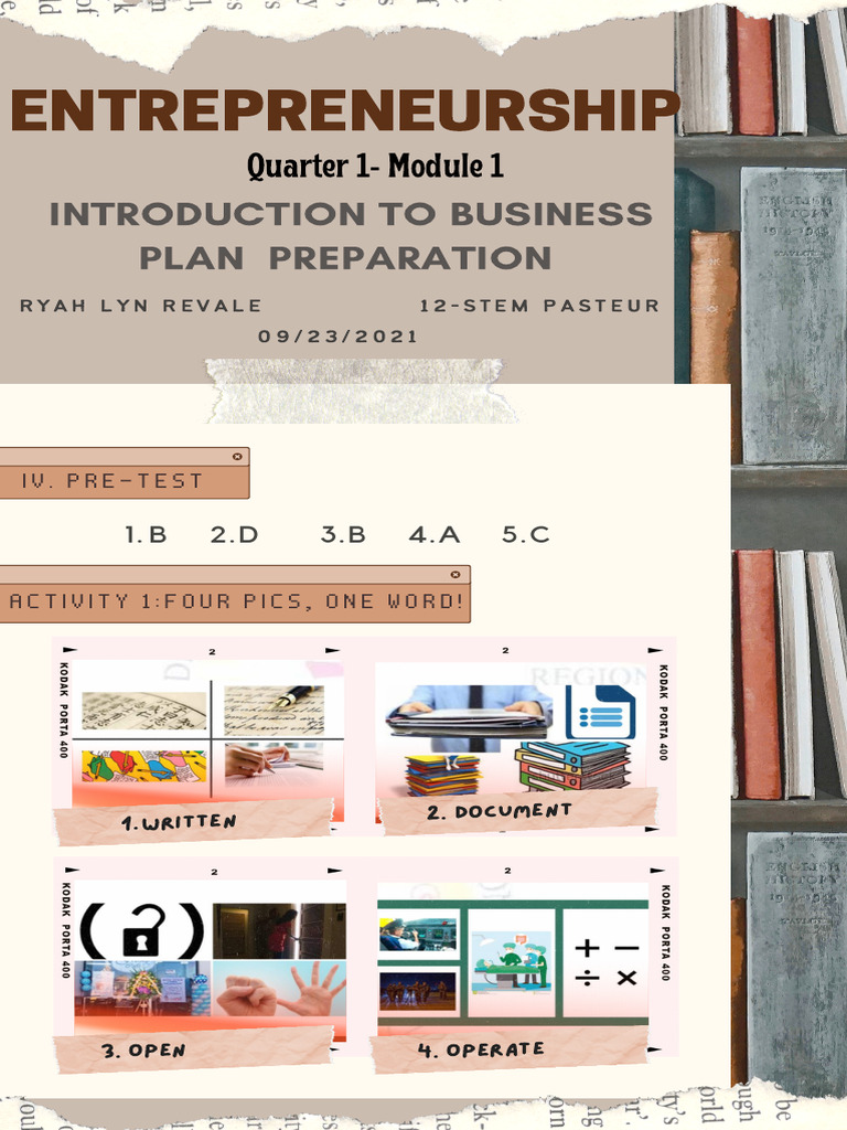 Entrepreneurship Quarter 1 - Module 1 (Ryah Lyn Revale 12 - Stem ...