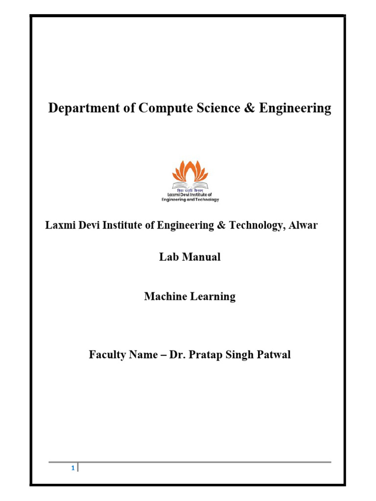 MLlab Manual LIET | PDF | Normal Distribution | Cybernetics