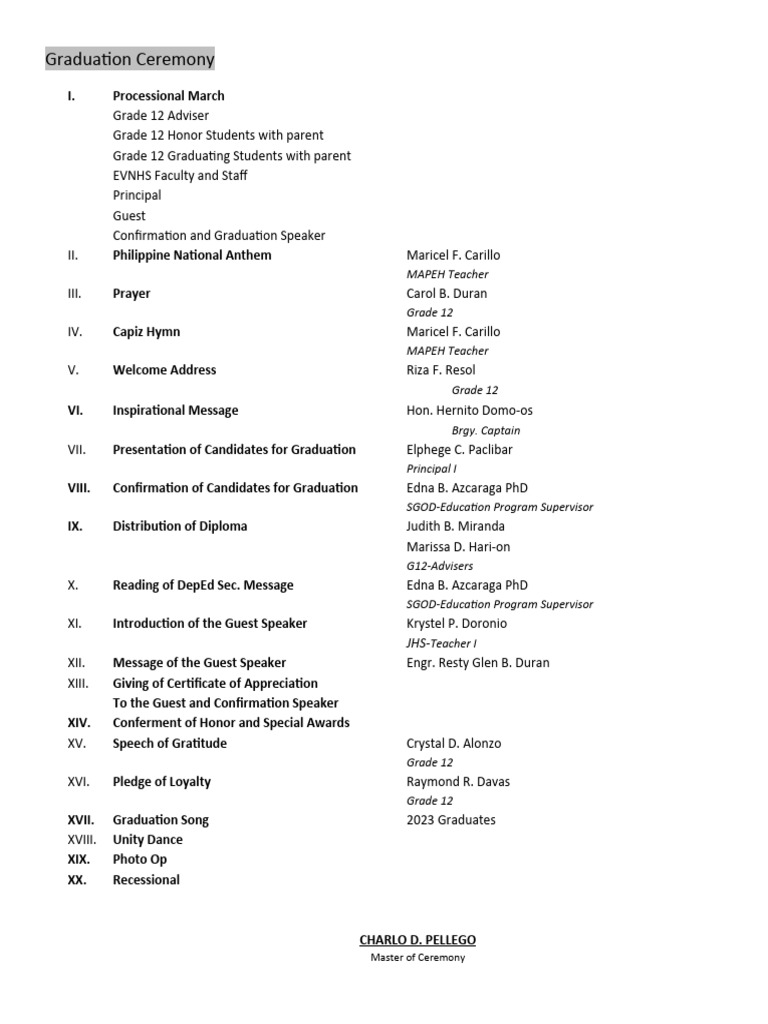 PROGRAM | PDF | Ceremonies | Rituals