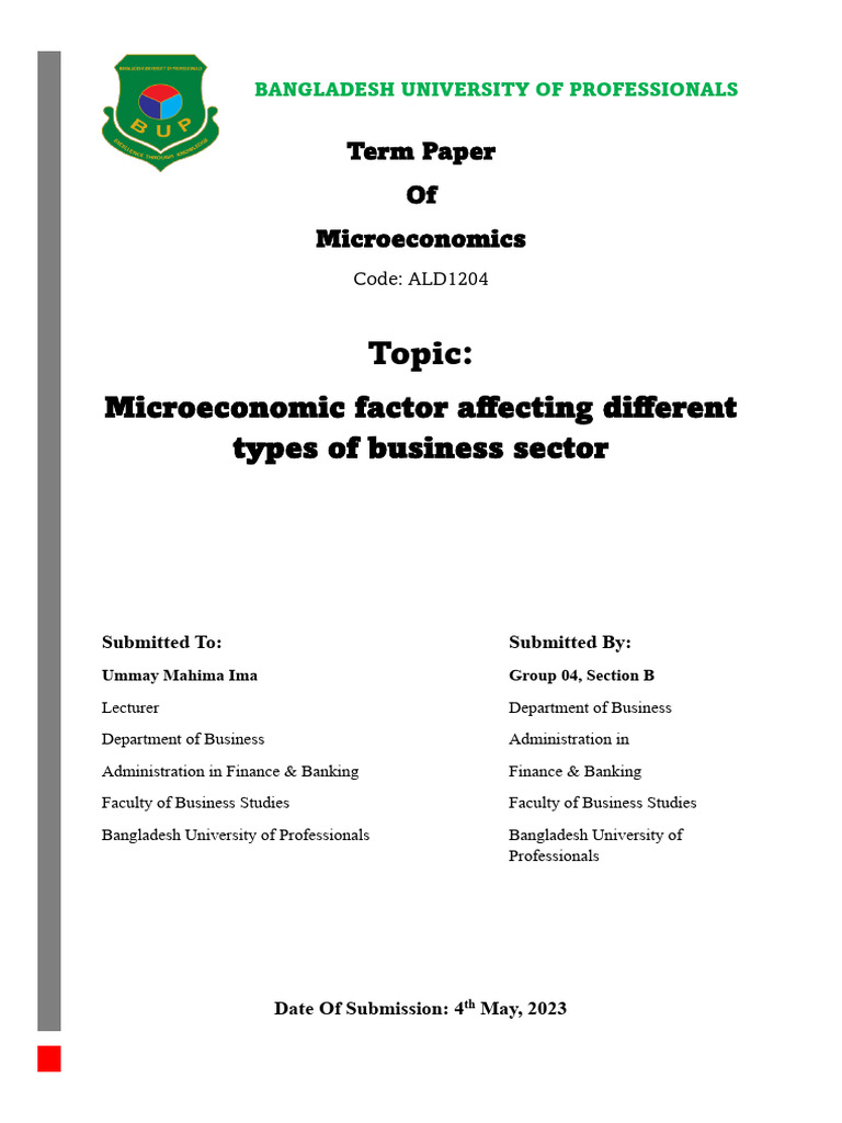 Microeconomics Term Paper | PDF